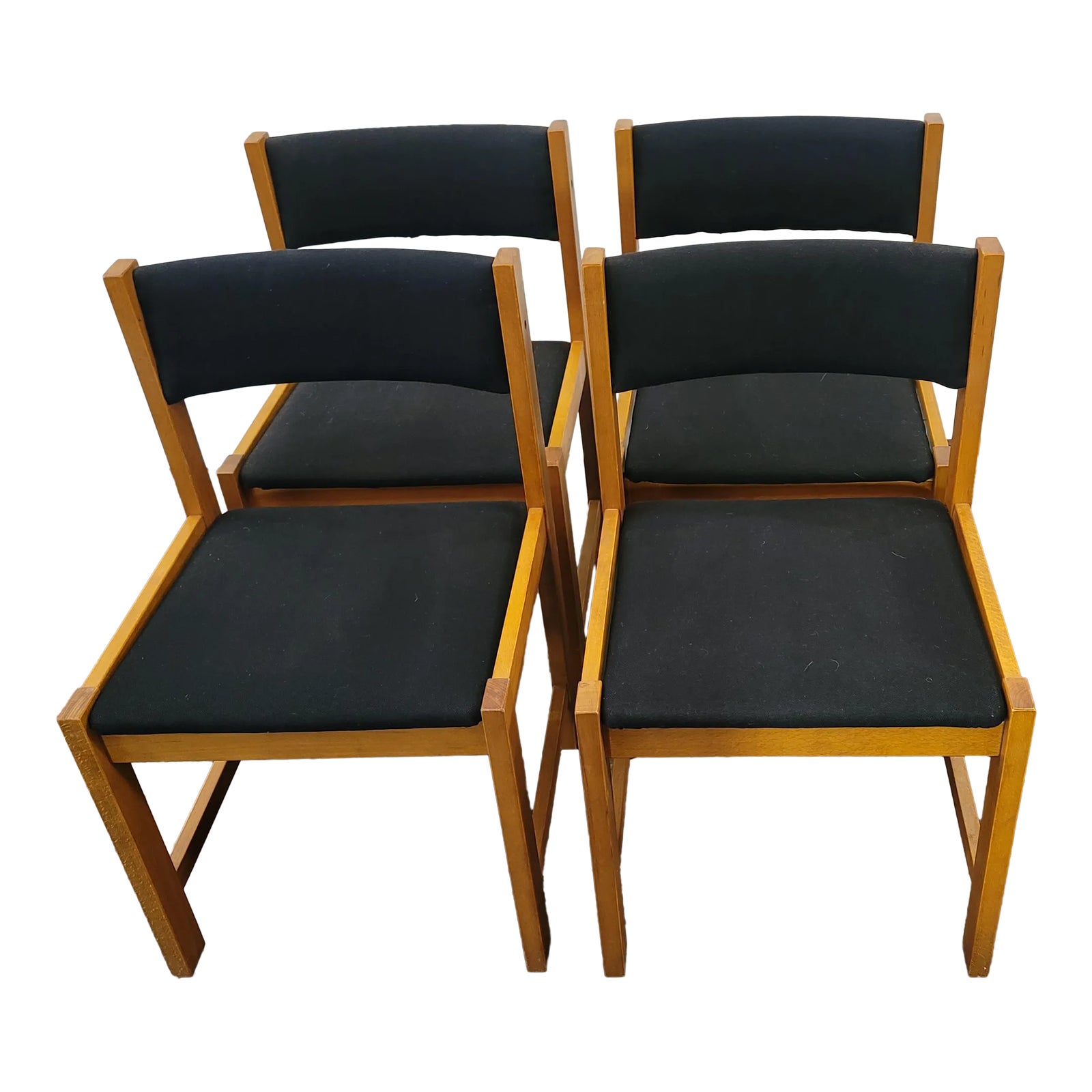 1970s Mid-Century Danish Modern Set 4 Chairs Gangso Mobler Denmark ...