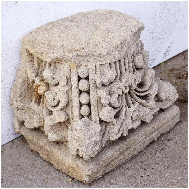 English Limestone Architectural Pillar Top / Column Capital | Chairish