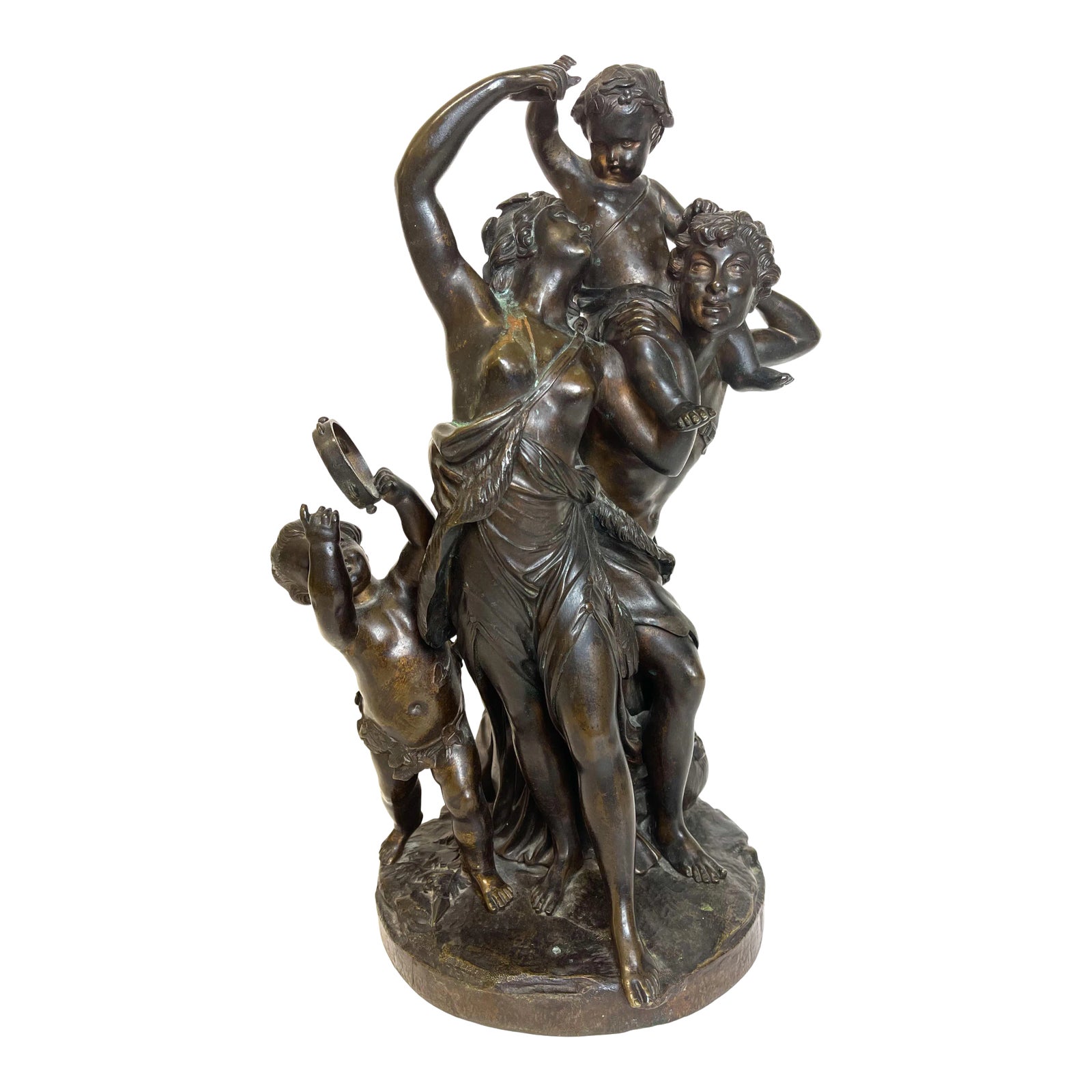 Late 19th Century French Patinated Bronze Family Group of Bacchic ...