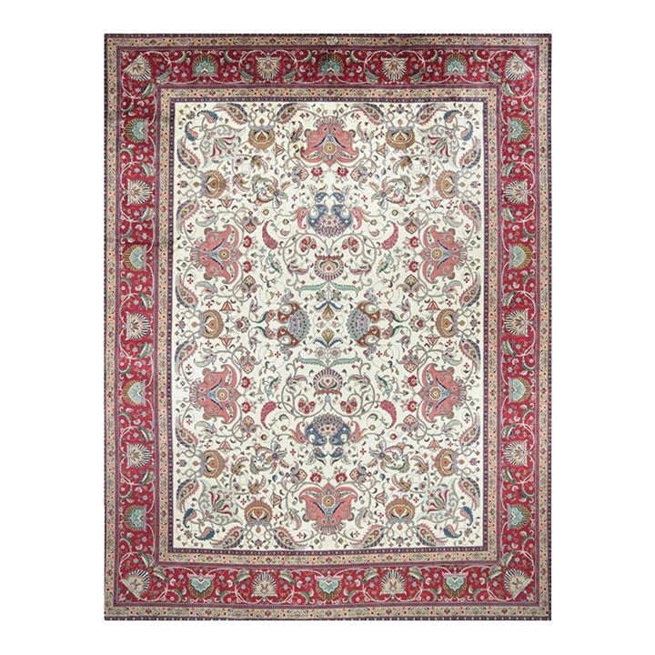 1960s Old Persian Tabriz Area Rug 11x15 | Chairish