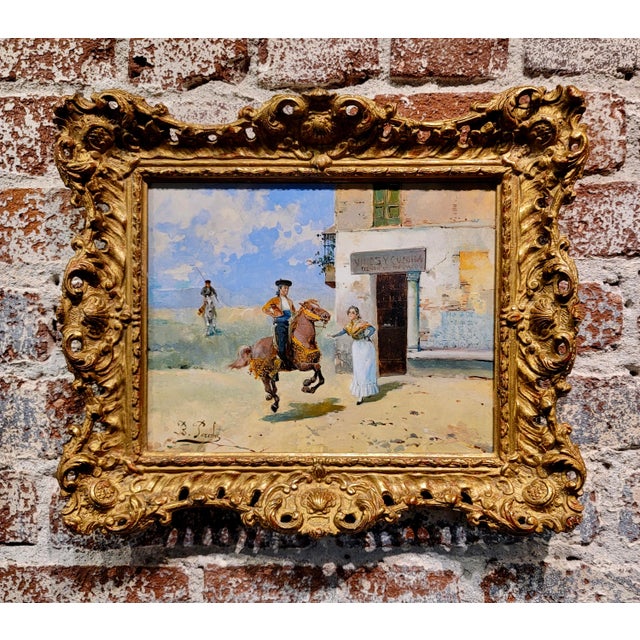 B. Pereda- Picadores Taking a Tapas Break-19th Century Spanish Oil ...