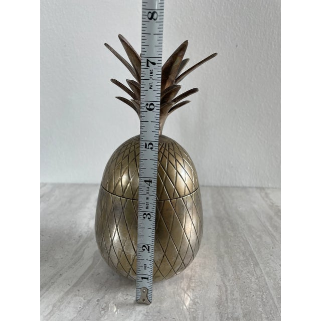 Mid-Century Modern Heavy Brass Metal Pineapple Container Sculpture ...