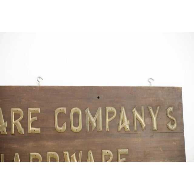 Mid 20th Century The Reading Hardware Company's Wood & Brass Wall Sign ...