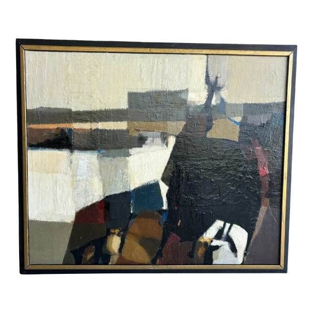 Original Framed Mid-Century Abstract Expressionist Modernist Landscape ...