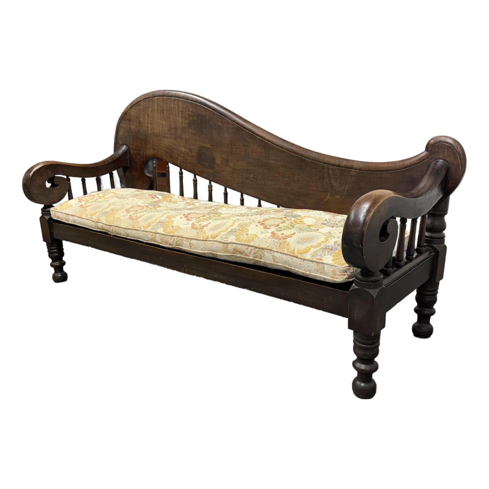 Queen Lili‘uokalani Hawaiian Koa Clef Bench, Antique | Chairish