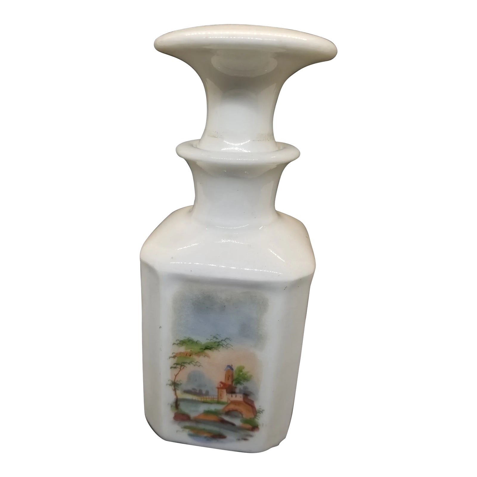 Vintage Handpainted Erphila Numbered Porcelain Perfume Bottle | Chairish