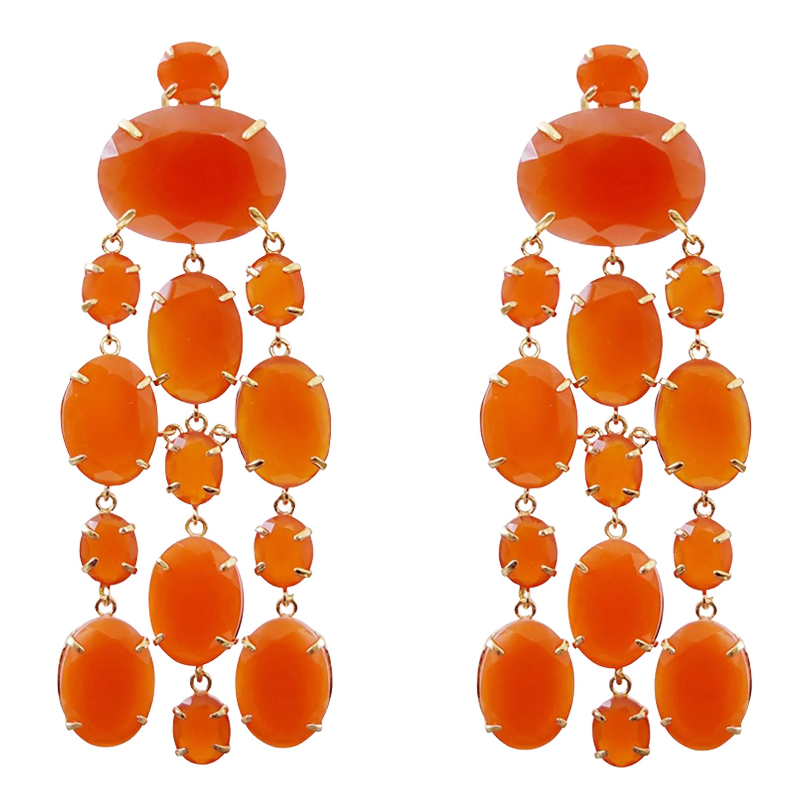 Marysol Statement Earrings in Carnelian, a pair | Chairish