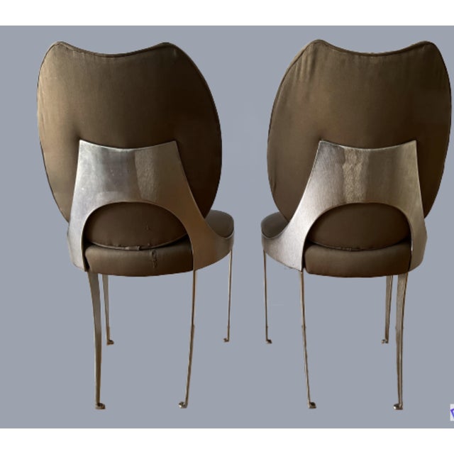 Modern Custom Metal Frame Chairs - Set of 2 | Chairish