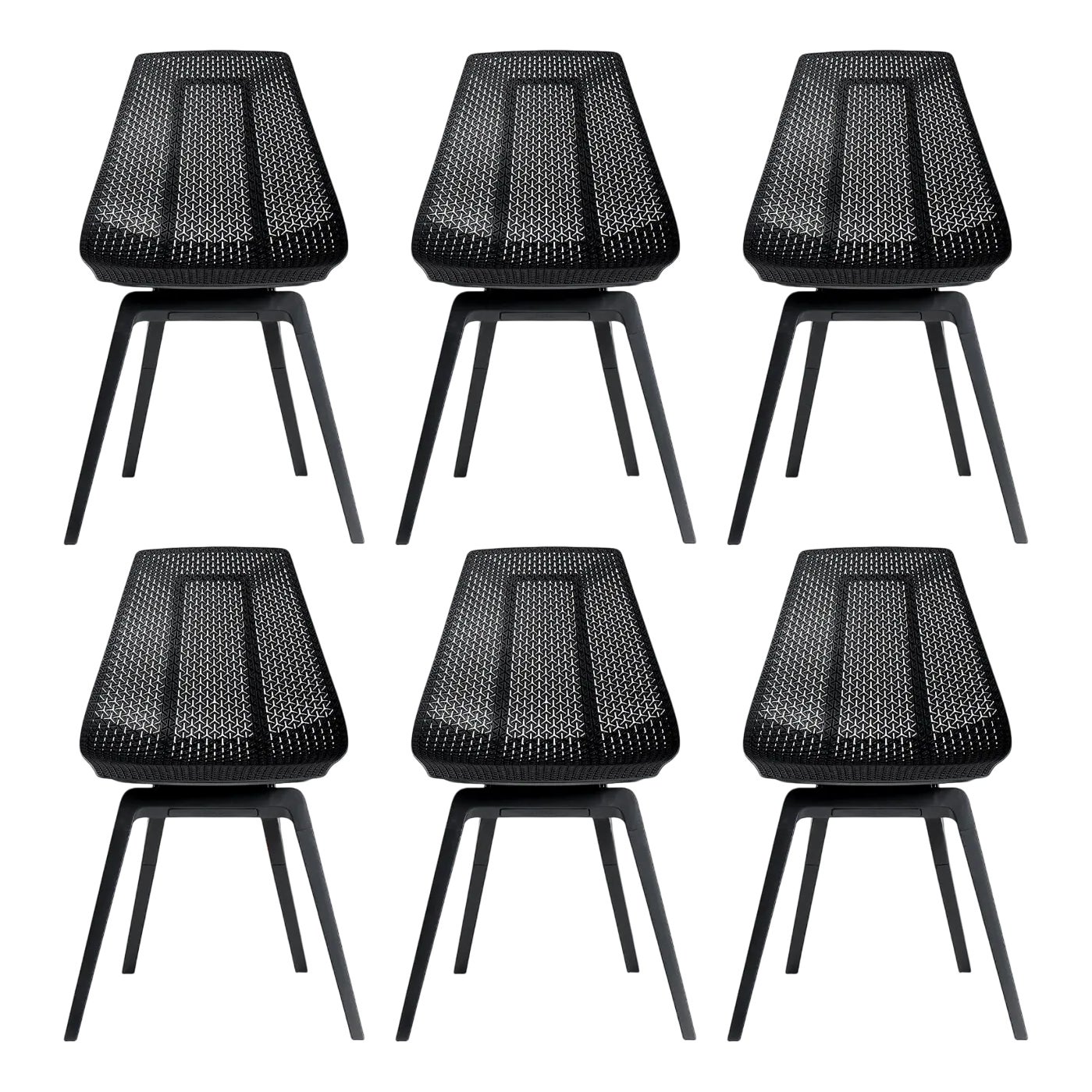 Noho Move Chairs in Black by Formway, Set of 6 | Chairish