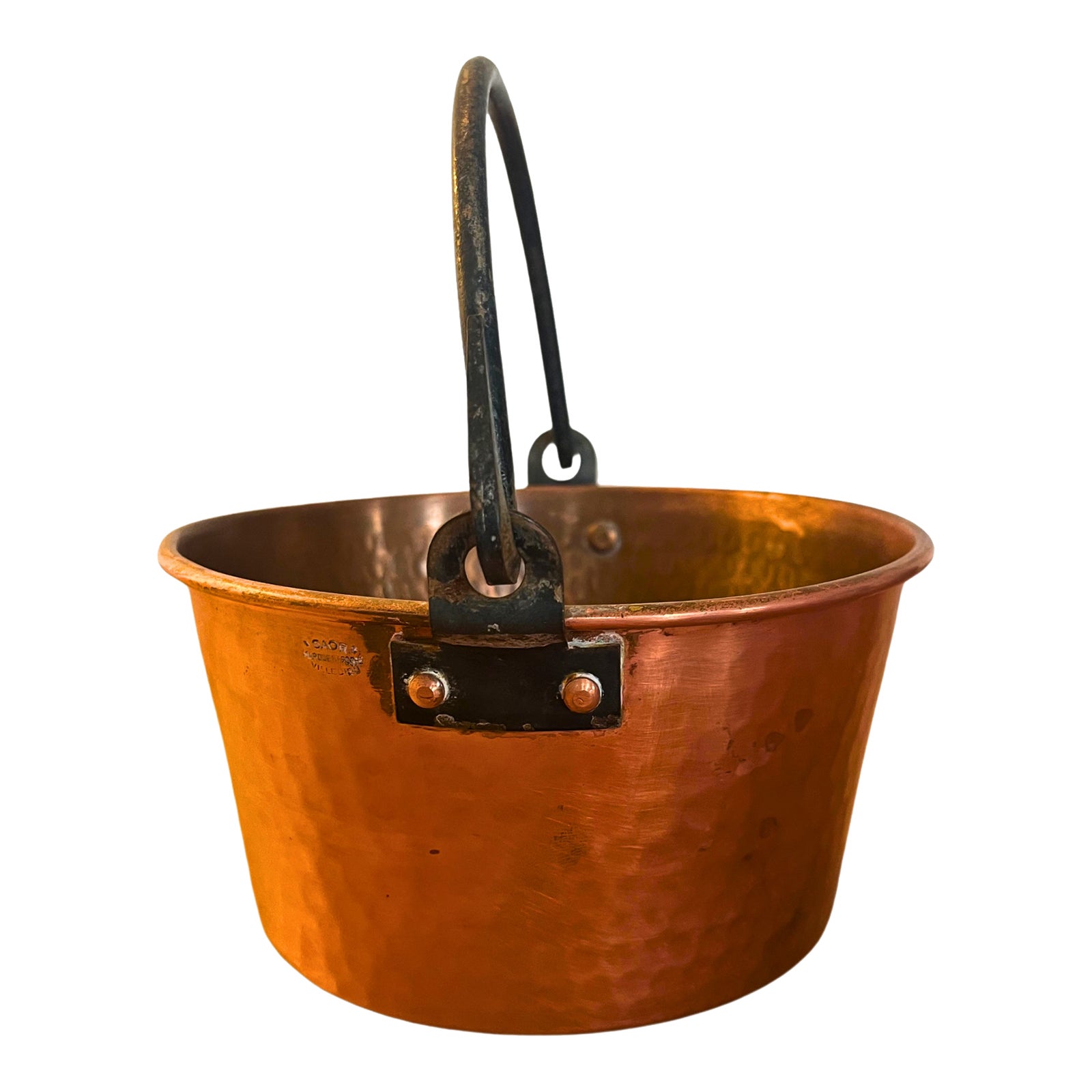 19th Century French Hand-Hammered Copper Cauldron Pot, Circa 1880 ...