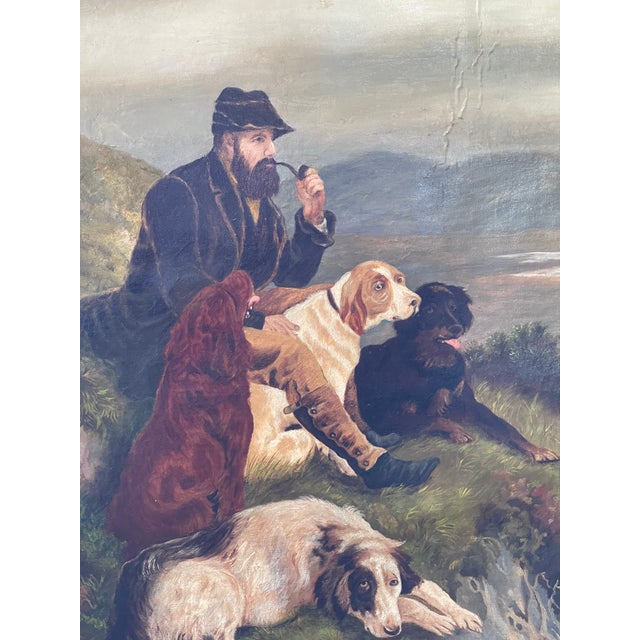 Antique Scottish Hunting Scene Painting, Framed | Chairish