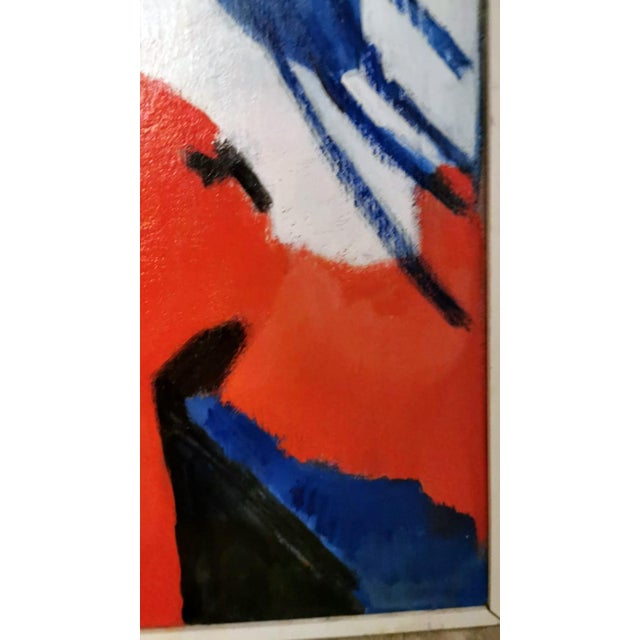 1980s French Symbolic Expressionism Oil Painting Depicting French ...