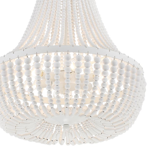 Rylee 6 Light Matte White Chandelier | Chairish