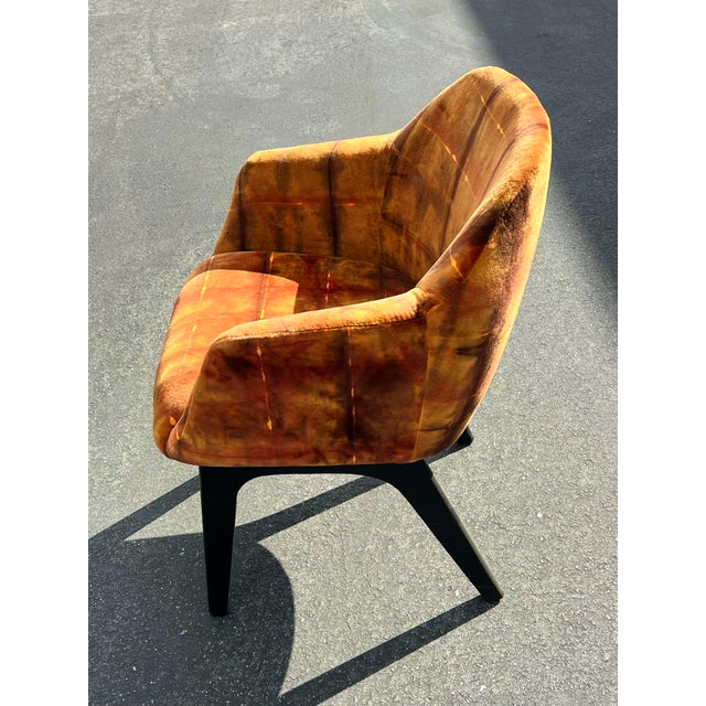 1970s Mid-Century Modern Rust Orange Hand Dyed Accent Chair | Chairish