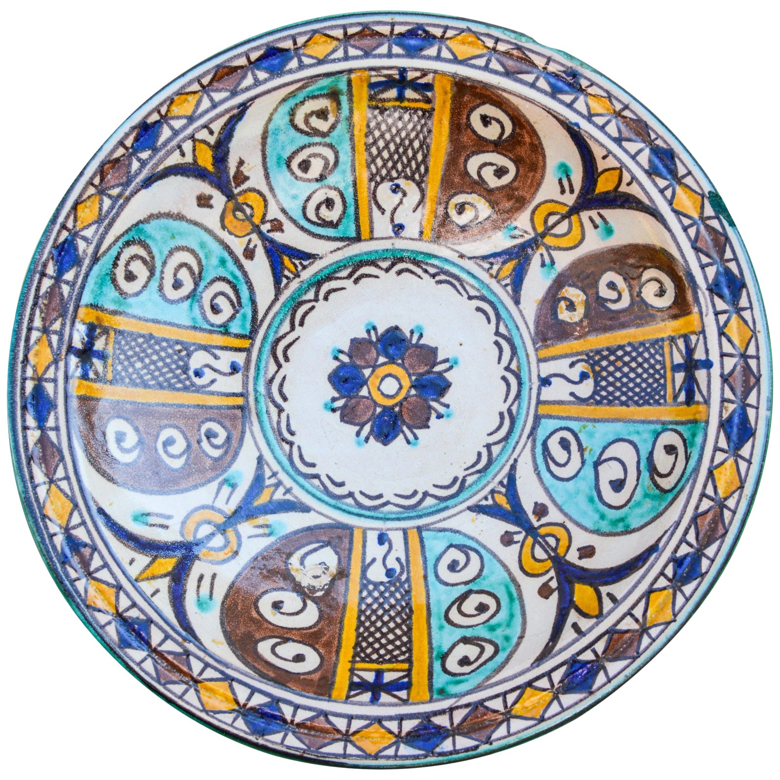 Early 20th Century Moorish Ceramic Wall Plate | Chairish