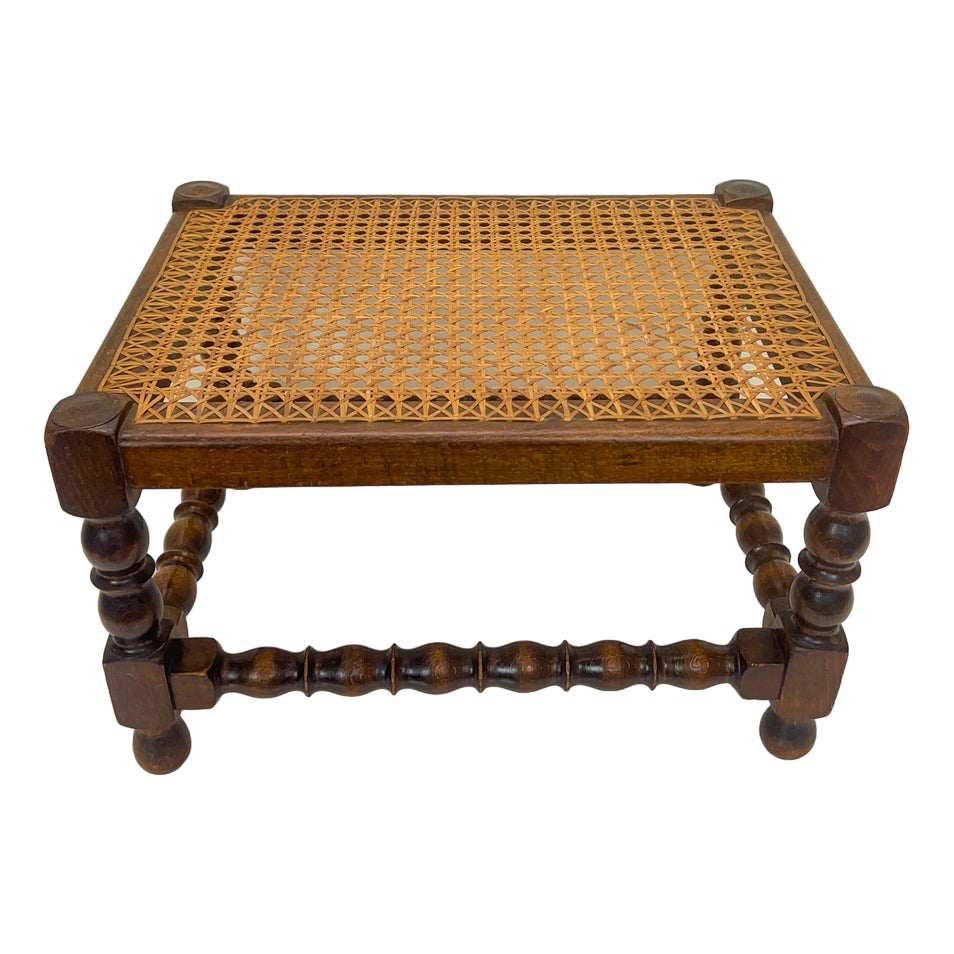 Vienna Straw and Bobbin Footstool from H. Pander & Zonen, 1890s | Chairish