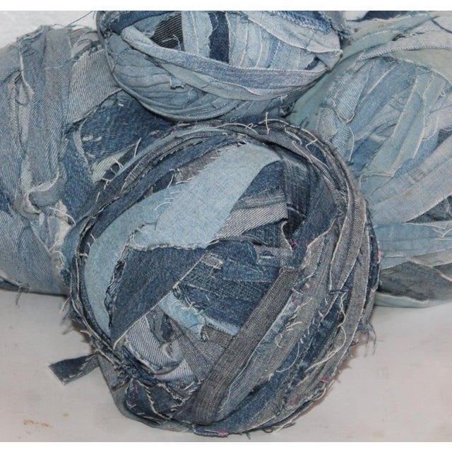 Amish Denim Large Rag Ball Collection | Chairish