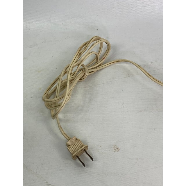 Mid Century Green Round Ribbed Base White Round Globe Lamp | Chairish