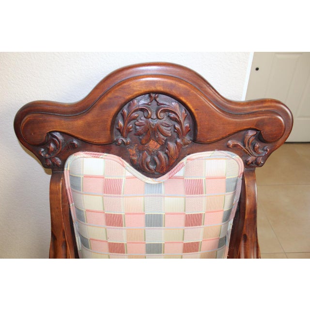Antique 19th Century Upholstered Throne Chair With Claw Feet & Casters ...