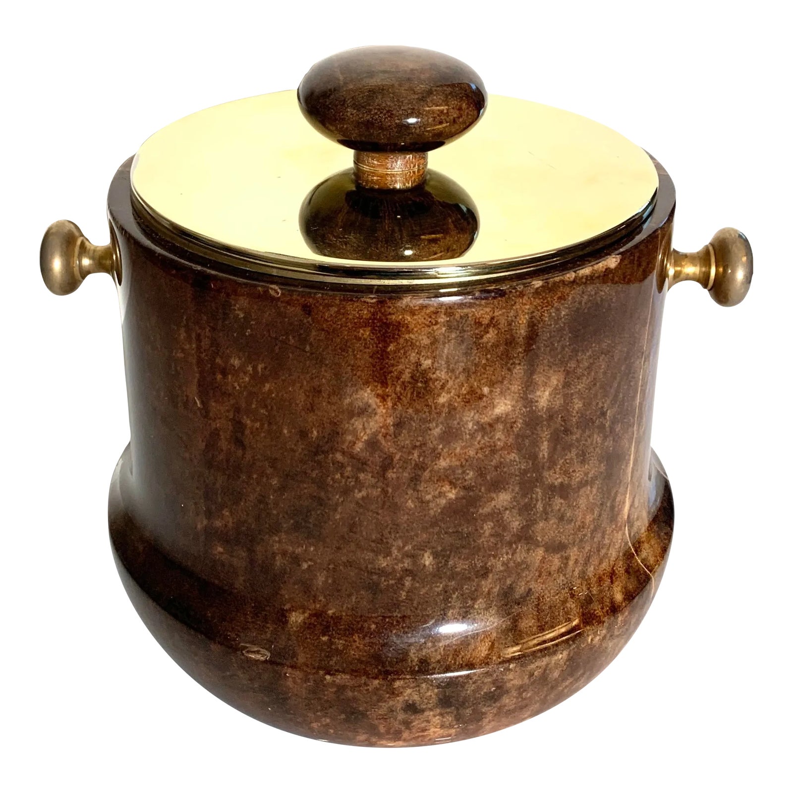 Mid 20th Century Aldo Tura Lacquered Goatskin and Brass Italian Ice ...