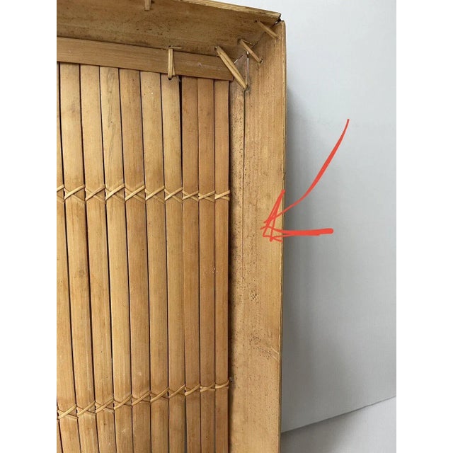 Mid 20th Century Light Bamboo Slat Lap Serving Tray With Cane Handle ...