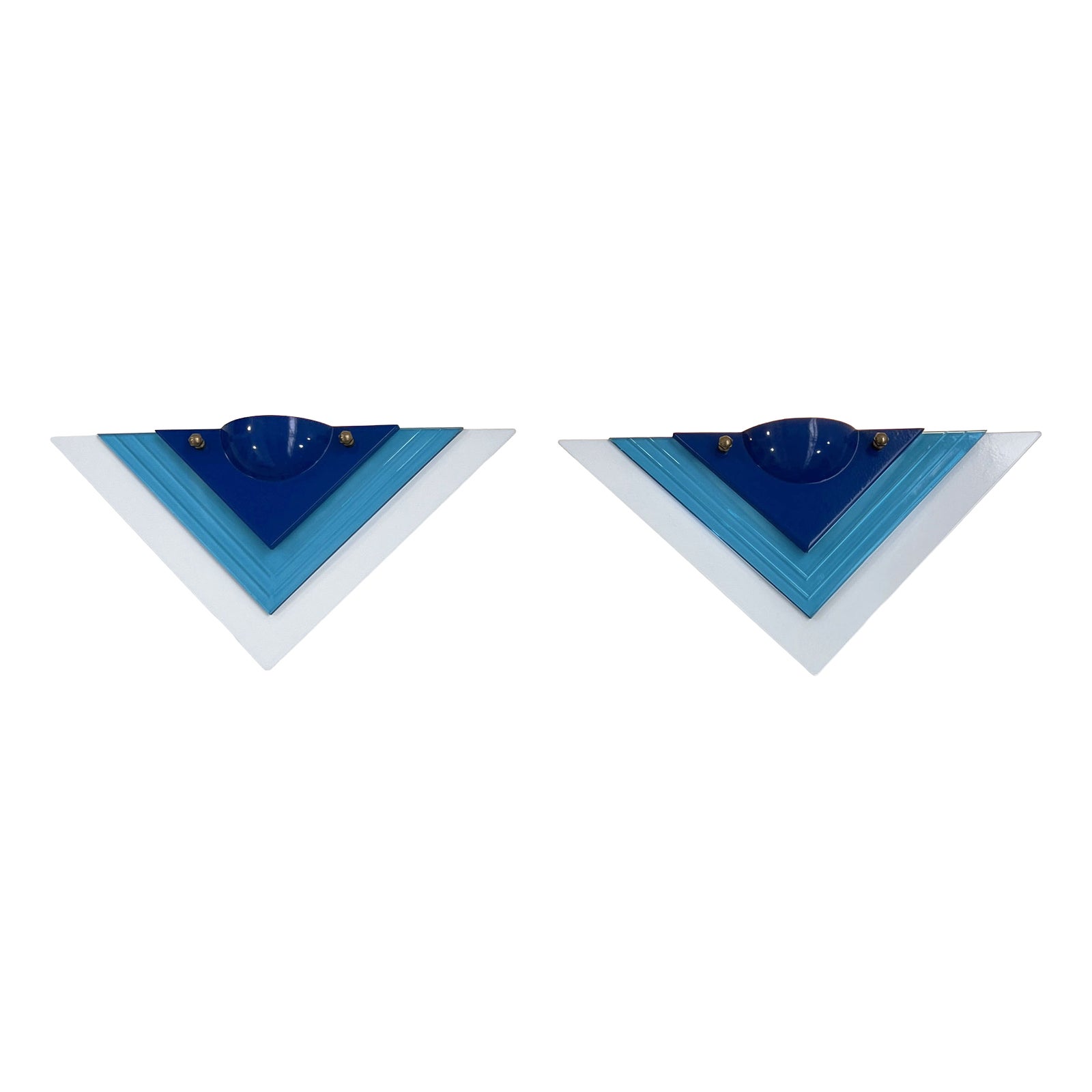 Postmodern Blue Wall Lamps, 1980s, Set of 2 | Chairish