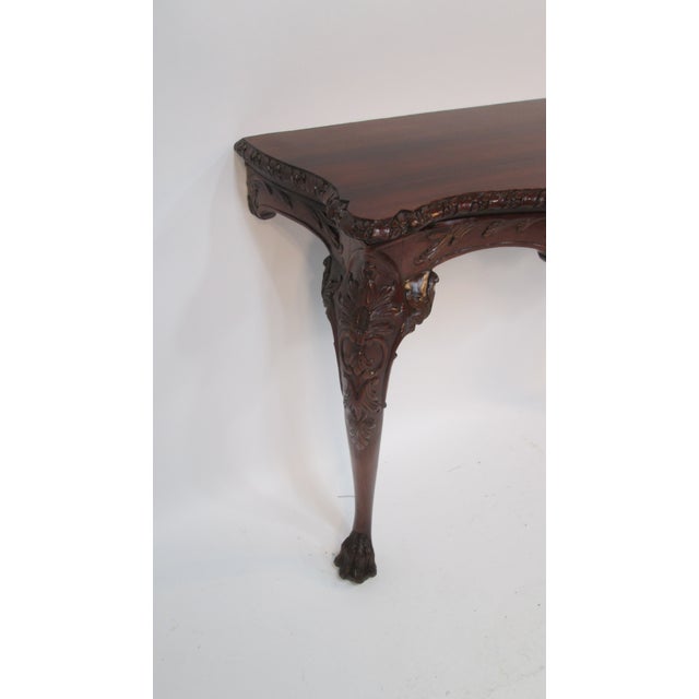 1940s Solid Mahogany and Rosewood Half Console Table | Chairish