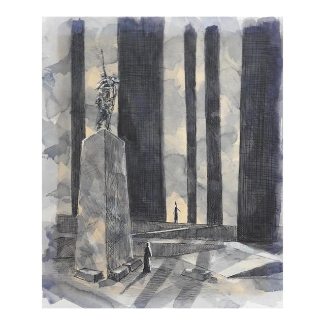 1960 Theater Set Design Painting Sean O'Casey's Within the Gates | Chairish