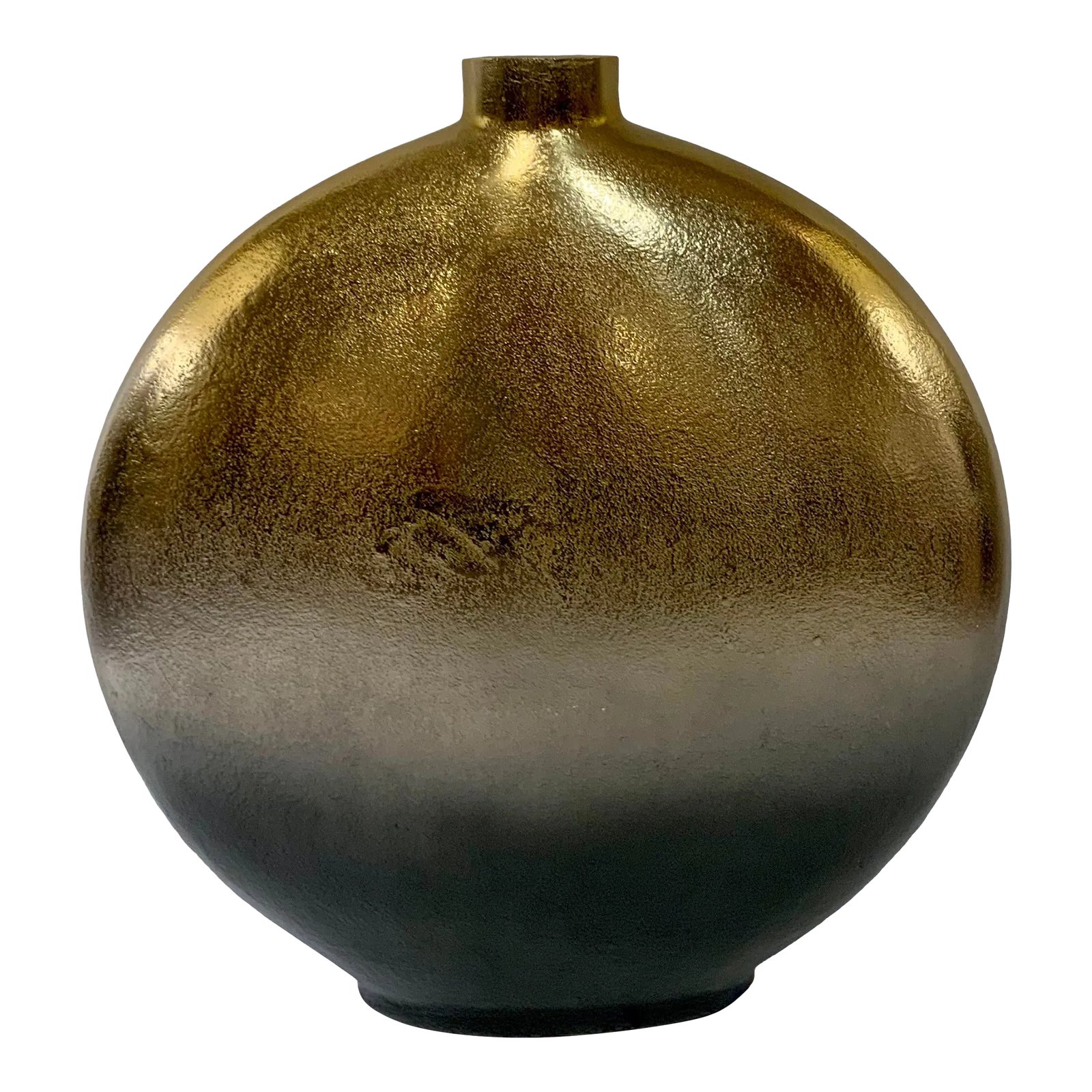 Large Modern Textured Metal Ombré Vase | Chairish