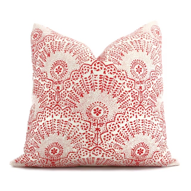 Sister Parish Appleton Fabric in Red | Chairish