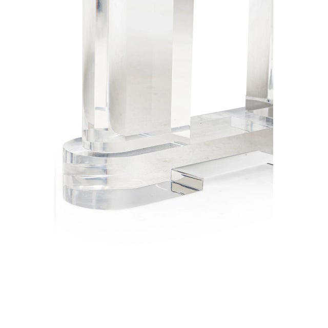 American Contemporary Lucite Console Table with Glass Top | Chairish