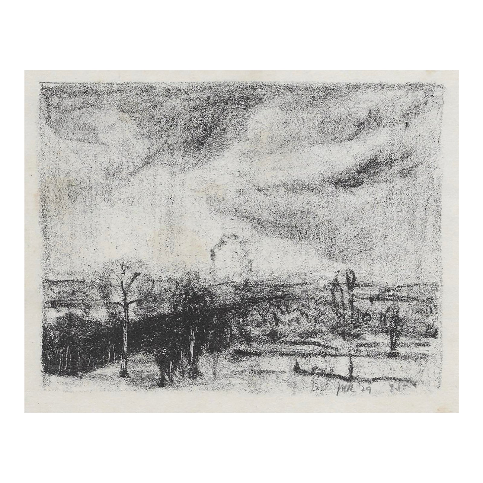 1929 James Rosenberg Landscape Black & White Lithograph | Chairish