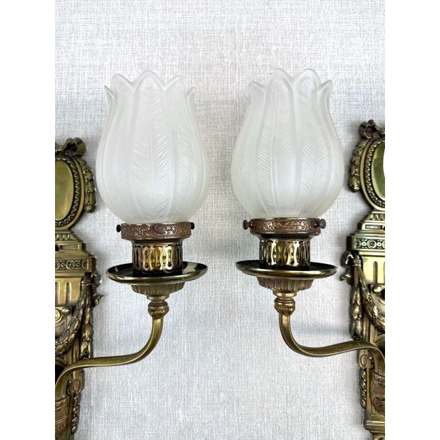 Antique French Victorian Style Bronze Wall Sconces | Chairish