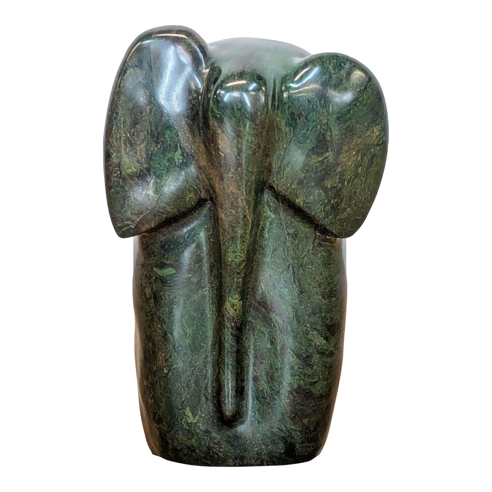 Verdite Elephant Shona Stone Sculpture by Victor Mtongwizo | Chairish