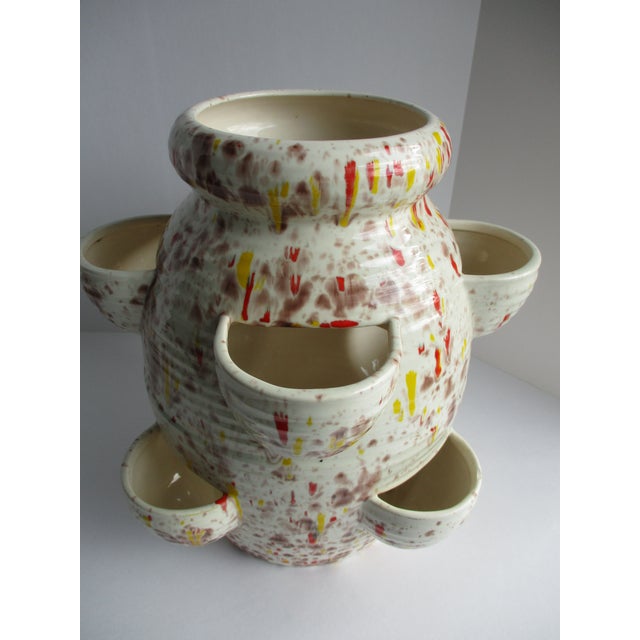 Mid-Century Modern Splatter Paint Strawberry Planter | Chairish