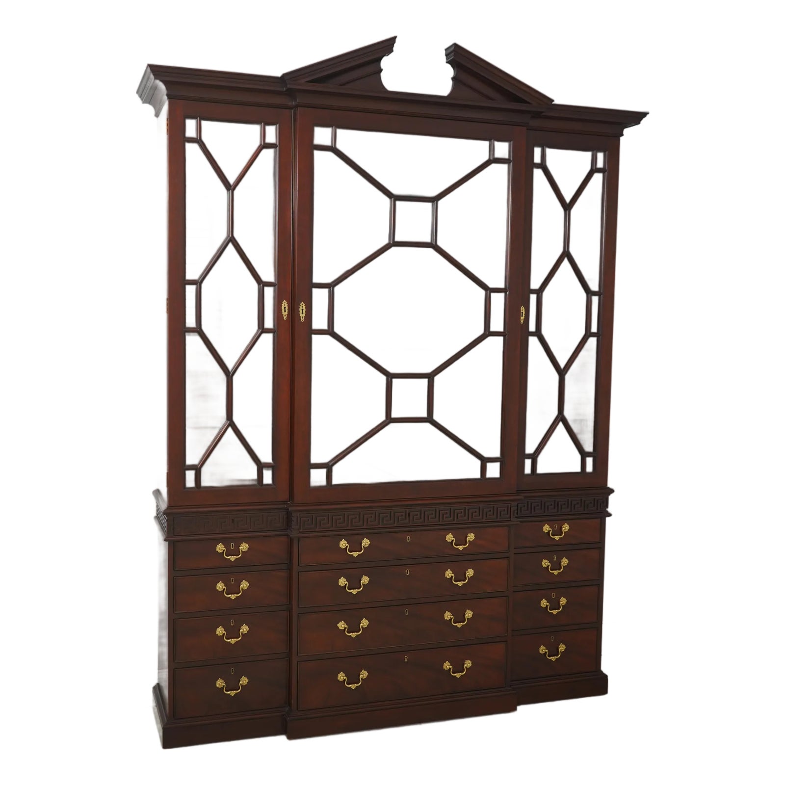 Baker Colonial Williamsburg Mahogany Chippendale Breakfront | Chairish
