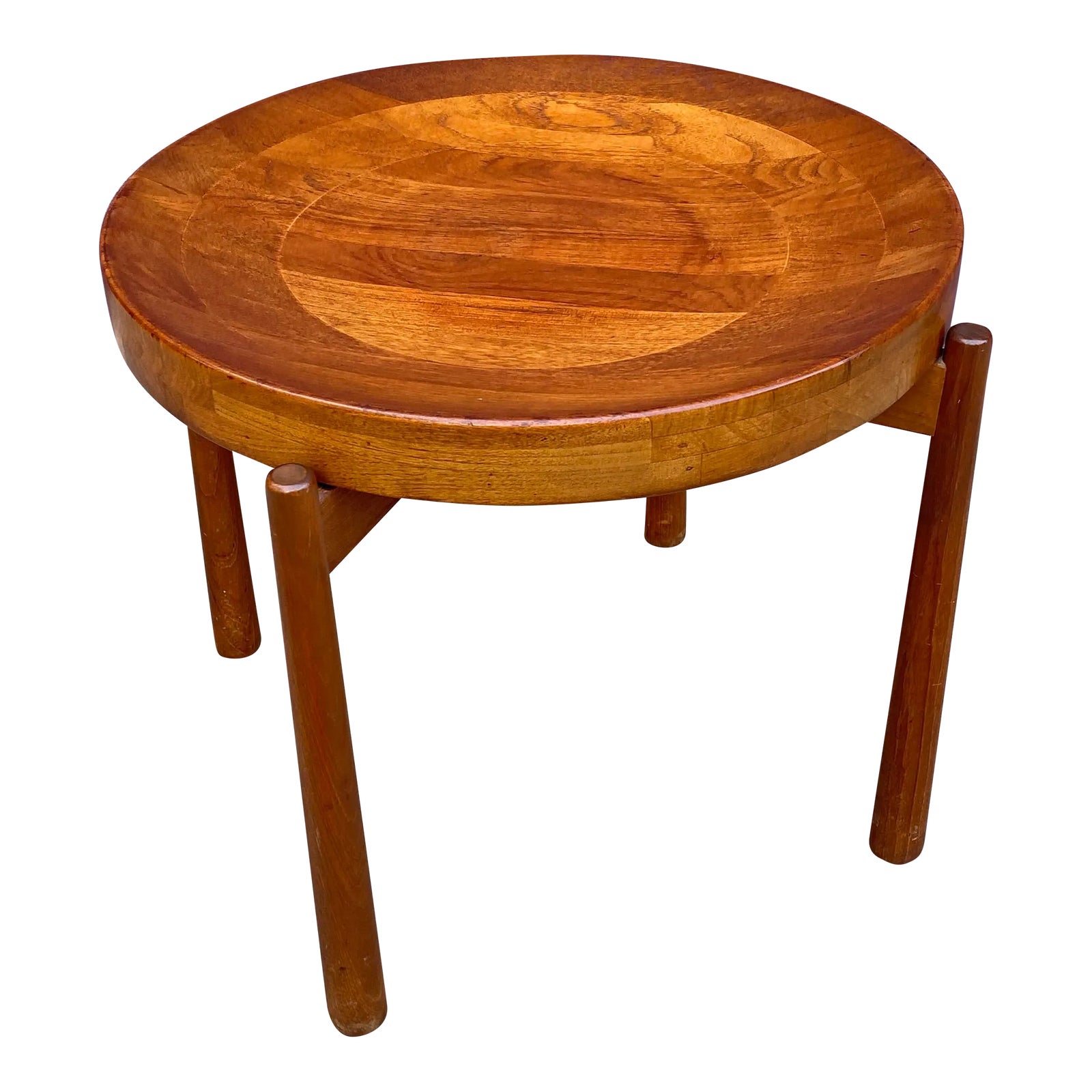 1960s Mid Century Jens Quistgaard for Dux Solid Teak End Table | Chairish