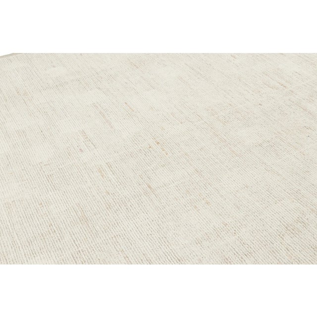 Rug & Kilim’s Modern Textural Rug in Cream White With Ribbed Patterns ...