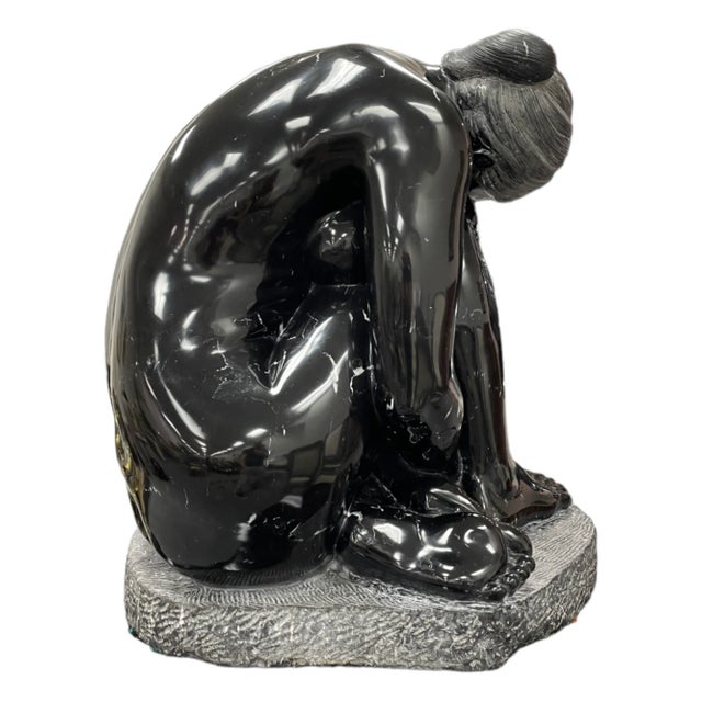Castenda Figurative Sculpture of Seated Woman in Crouched Pose | Chairish