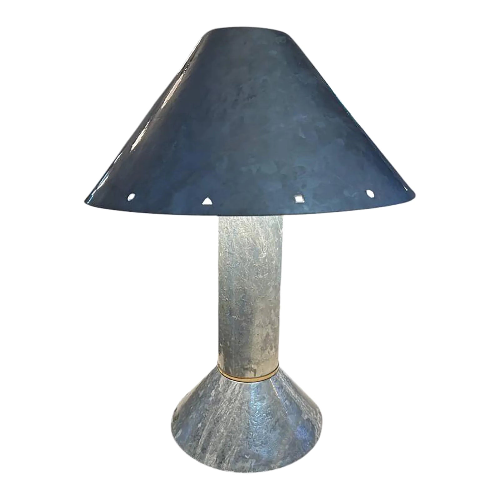 Ron Rezek Postmodern Zinc Table Lamp, 1980s | Chairish