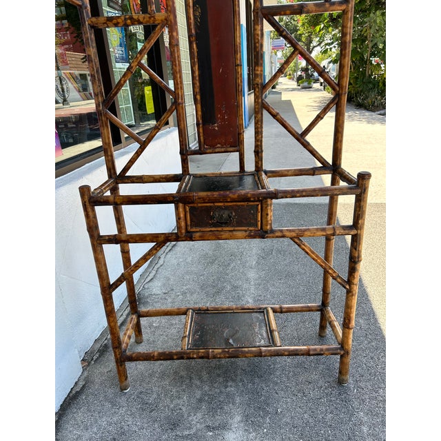 Late 19th Century Antique English Bamboo Hall Tree | Chairish