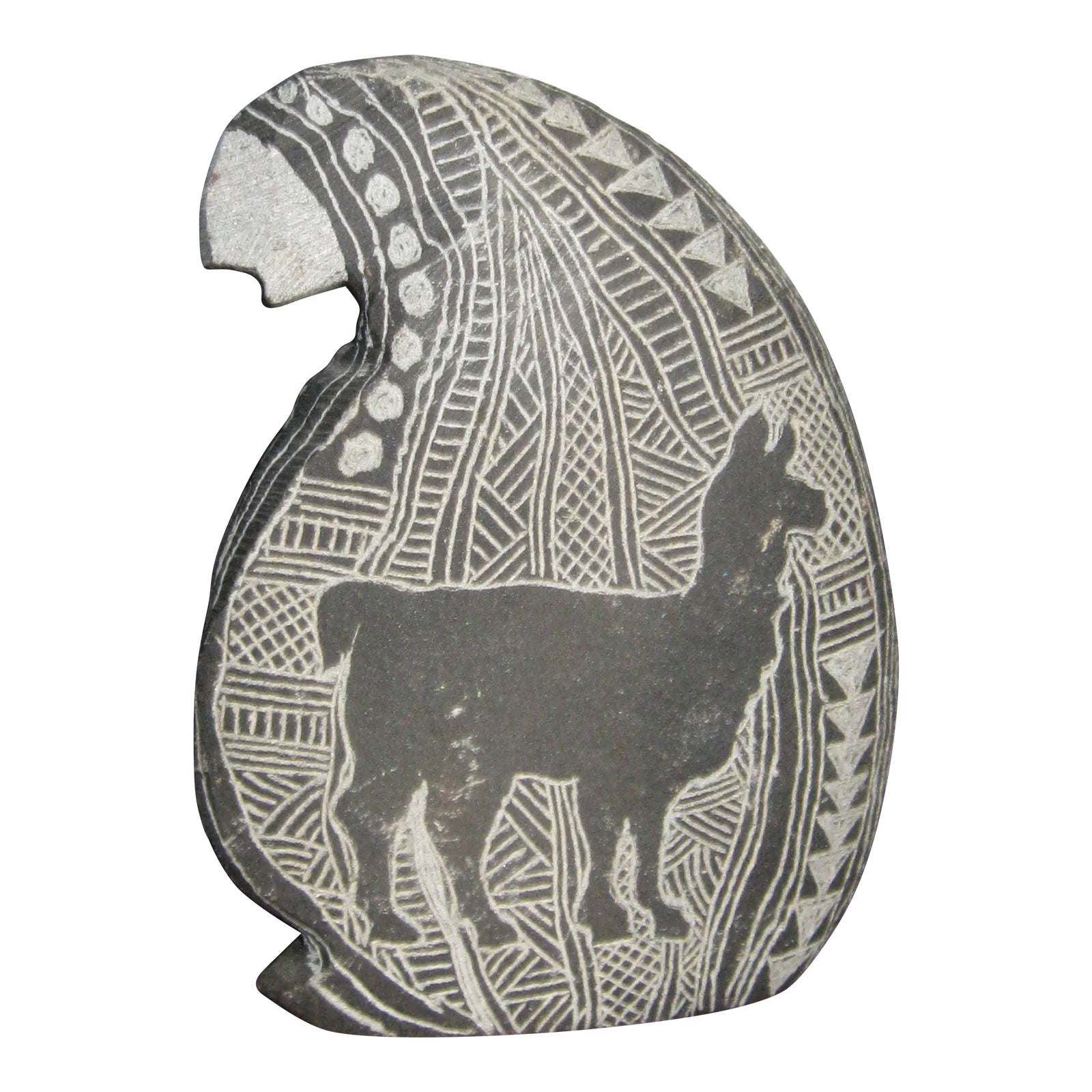 1990s Hopi Native American Painted Stone, Artist Signed Beem | Chairish