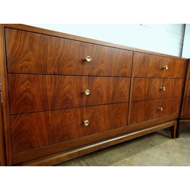 1960s Mid Century Modern Walnut Dresser Set Credenza | Chairish