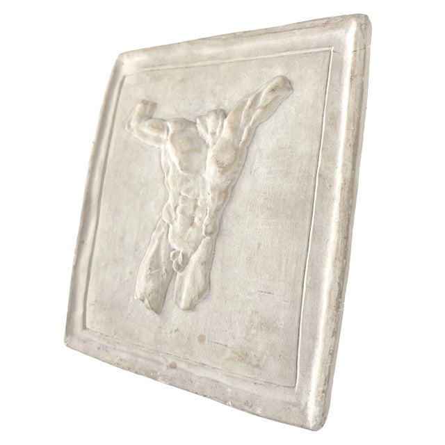 Vintage 1950s French Plaster Nude Male Torso Bas-Relief Sculptural Wall ...