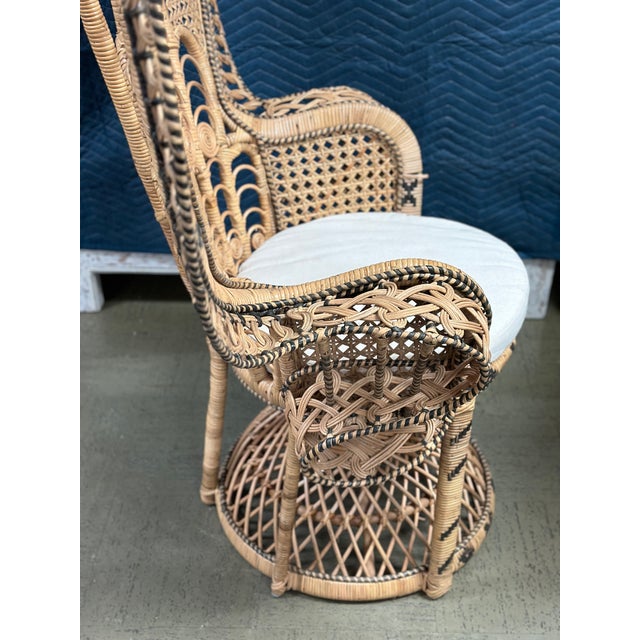 Natural Tribal Peacock Rattan Chair | Chairish