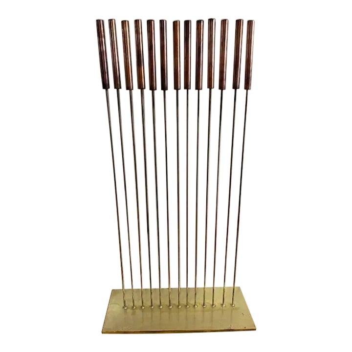 Modern 13 Rod Bronze Sonambient Sculpture by Val Bertoia | Chairish