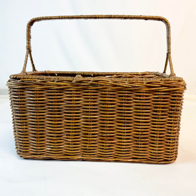 Mid 20th Century Mid-Century Boho Chic Arts & Crafts Wicker Table ...