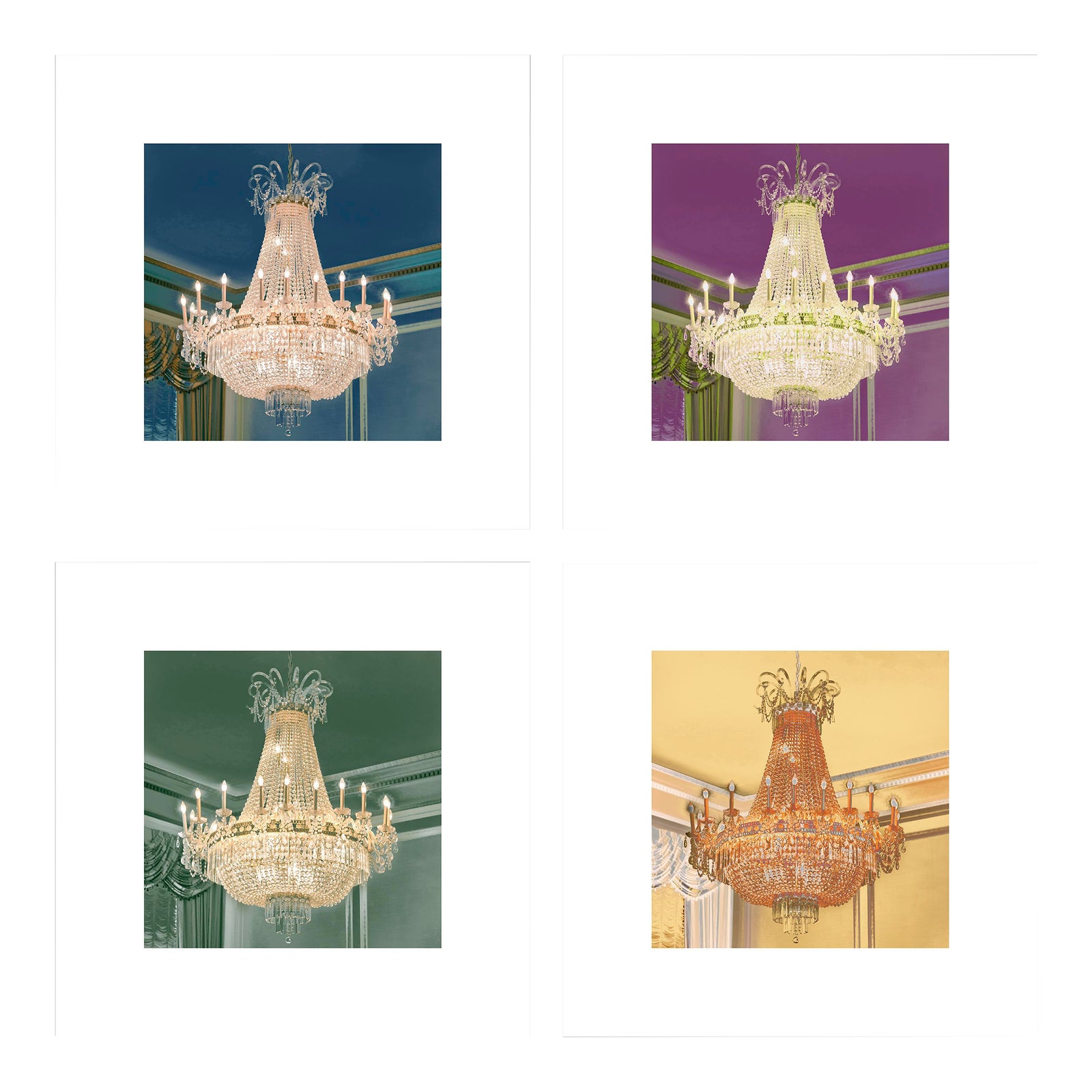 Contemporary Art Set of 4 Prints "Chandelier Collection" by Angela ...