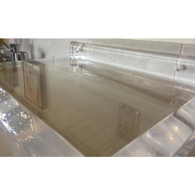 Mid Century Modern Lucite Floating Wall Shelf | Chairish