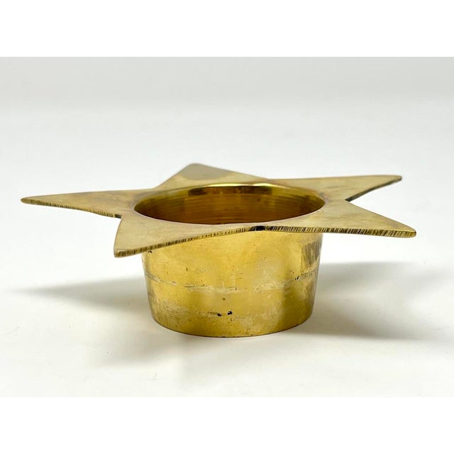 Vintage Solid Brass Star Shaped Votive Holder | Chairish